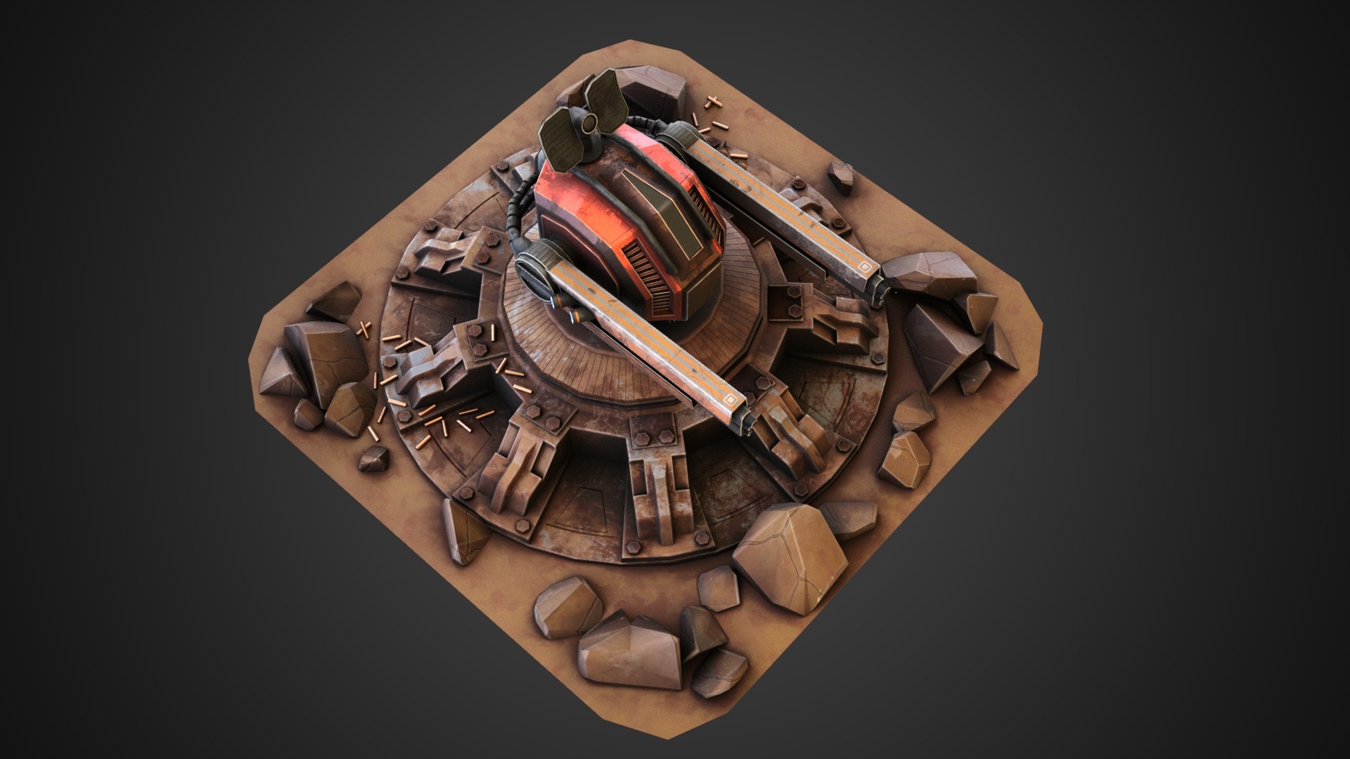Anti-air Gun Turret 3D Model - TurboSquid 2162538