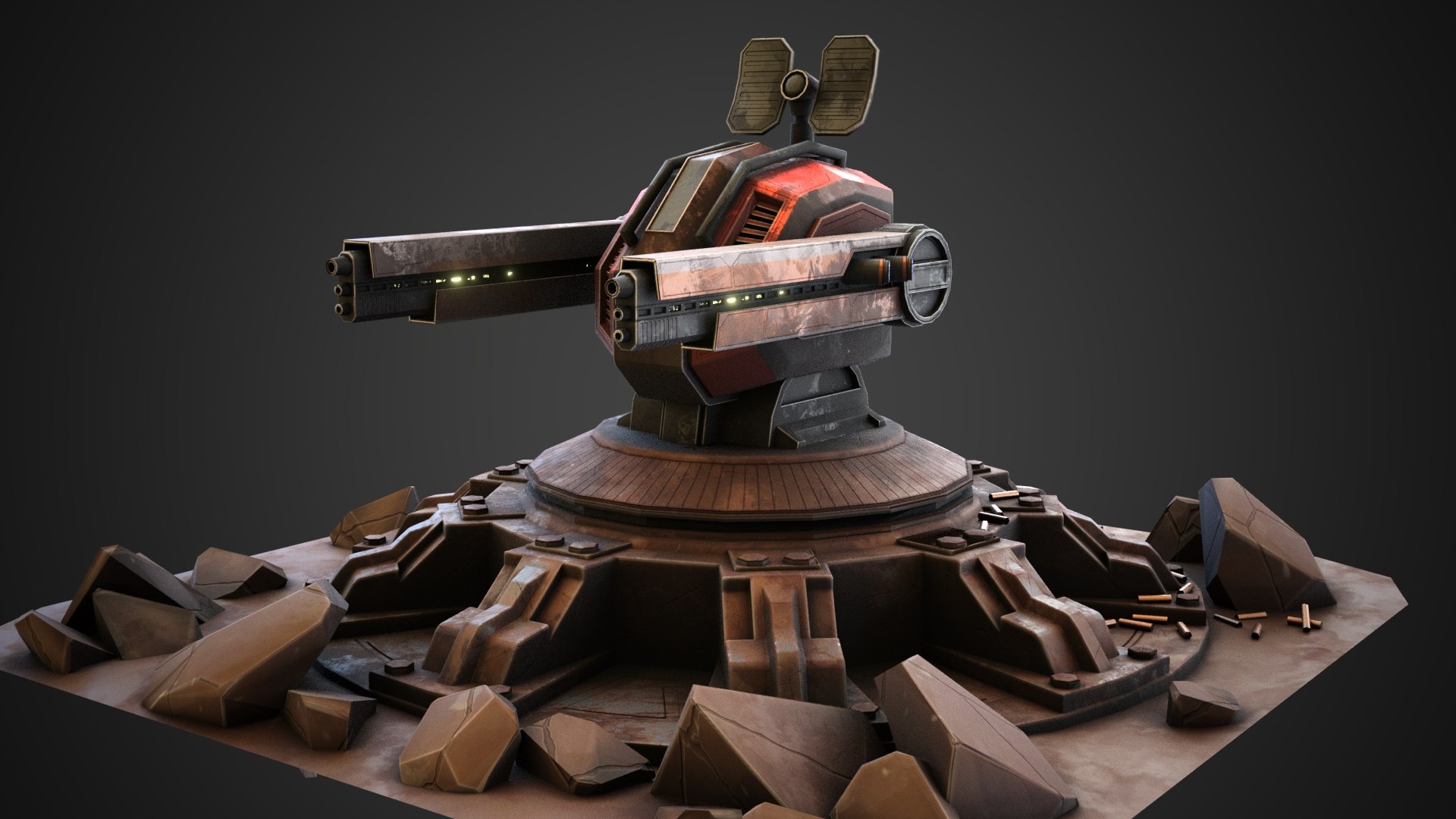 Anti-air Gun Turret 3D Model - TurboSquid 2162538
