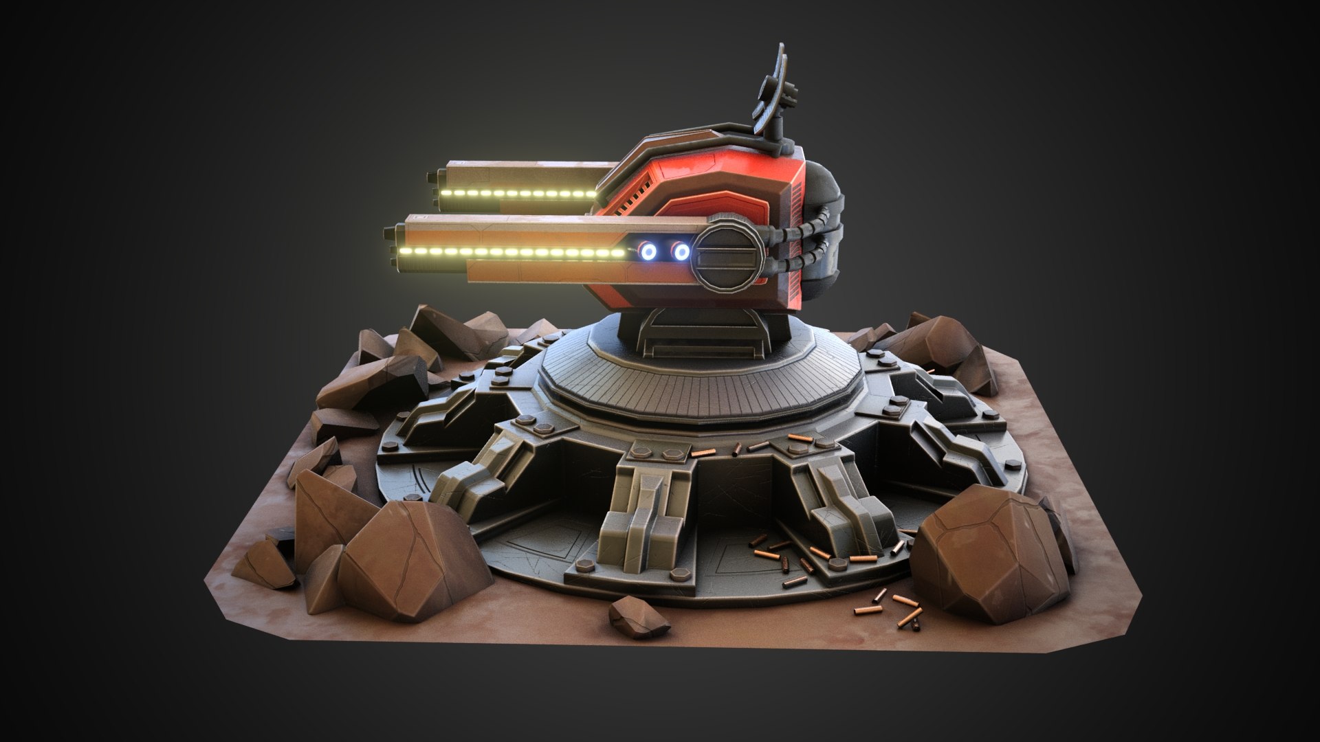 Anti-air Gun Turret 3D Model - TurboSquid 2162538