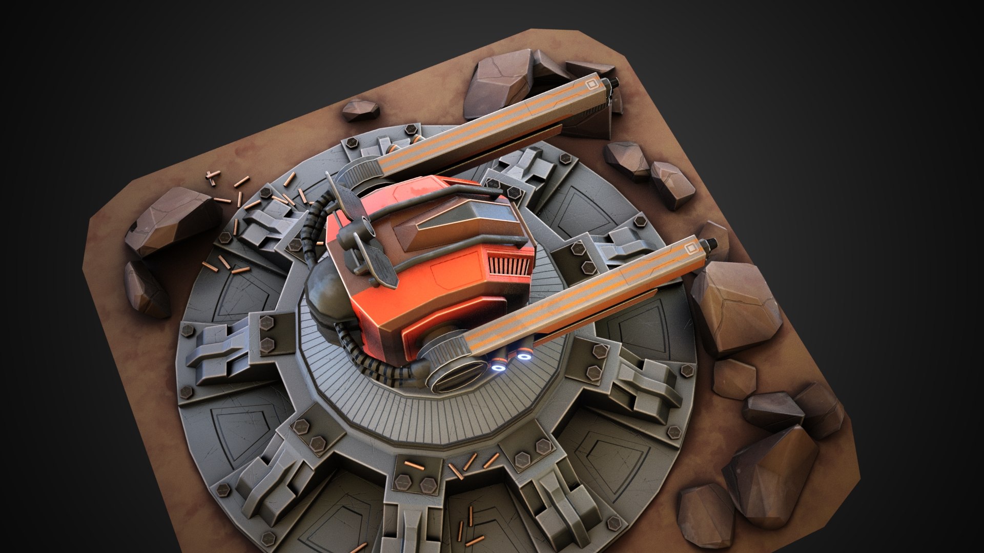 Anti-air Gun Turret 3D Model - TurboSquid 2162538