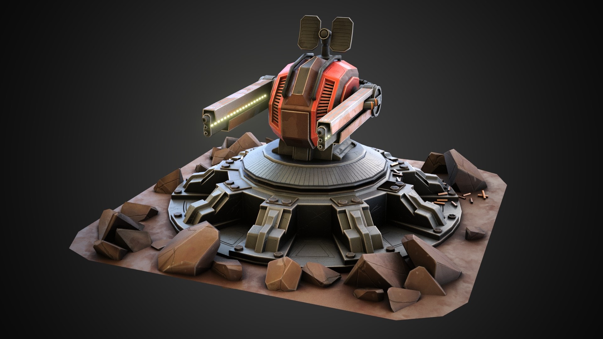 Anti-air Gun Turret 3D Model - TurboSquid 2162538