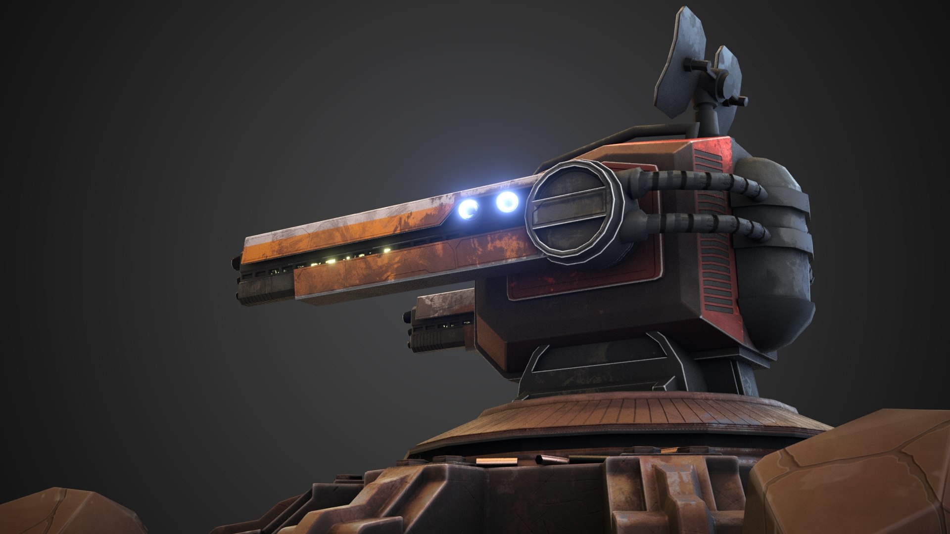 Anti-air Gun Turret 3D Model - TurboSquid 2162538