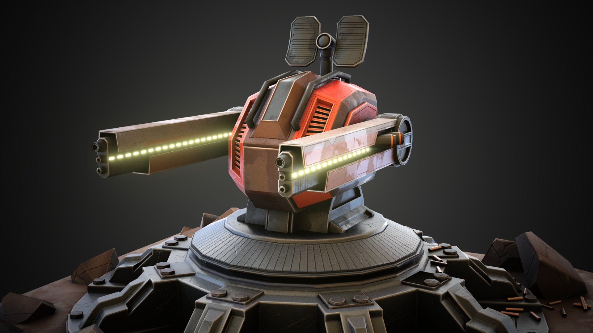 Anti-air Gun Turret 3D Model - TurboSquid 2162538