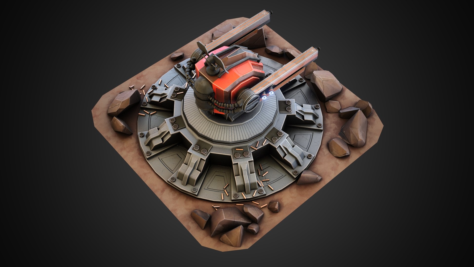 Anti-air Gun Turret 3D Model - TurboSquid 2162538