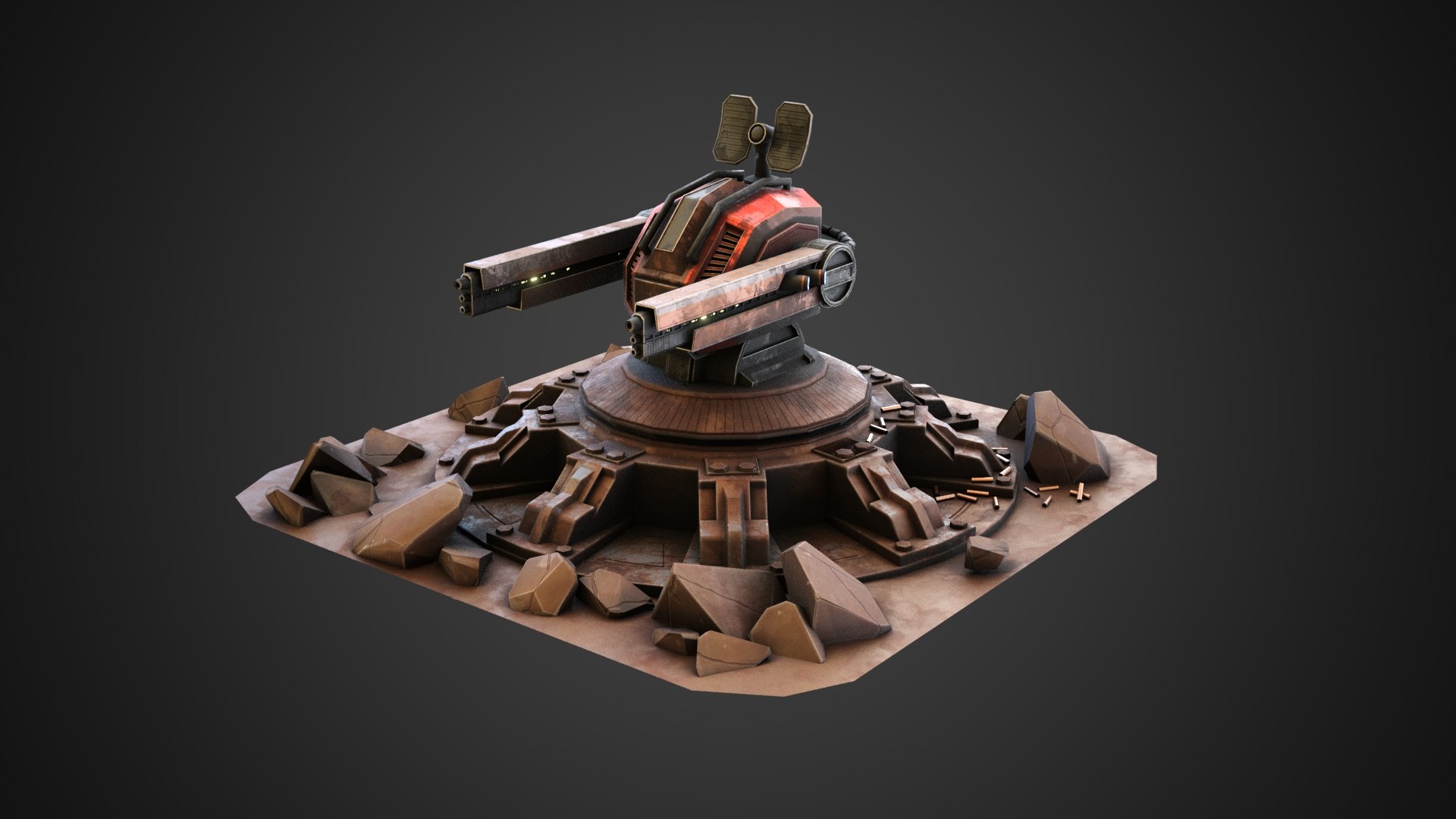 modelo 3d Torreta antiaérea - TurboSquid 2162538