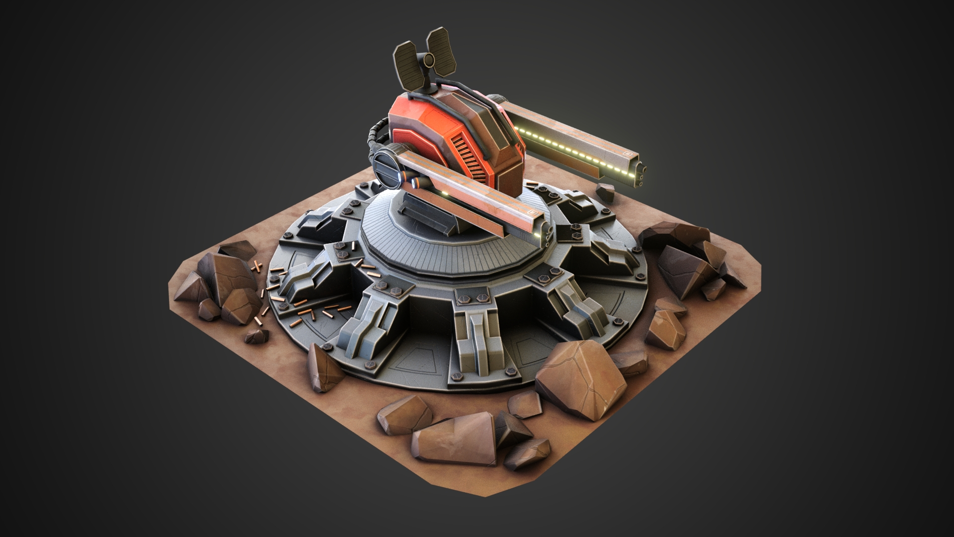 Anti-air Gun Turret 3D Model - TurboSquid 2162538