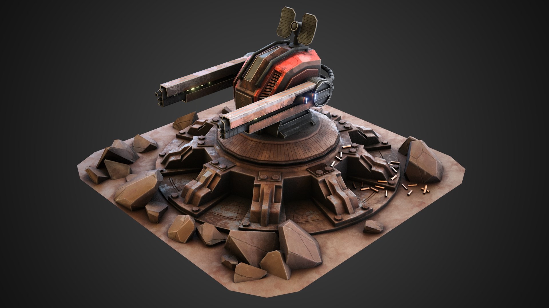Anti-air Gun Turret 3D Model - TurboSquid 2162538