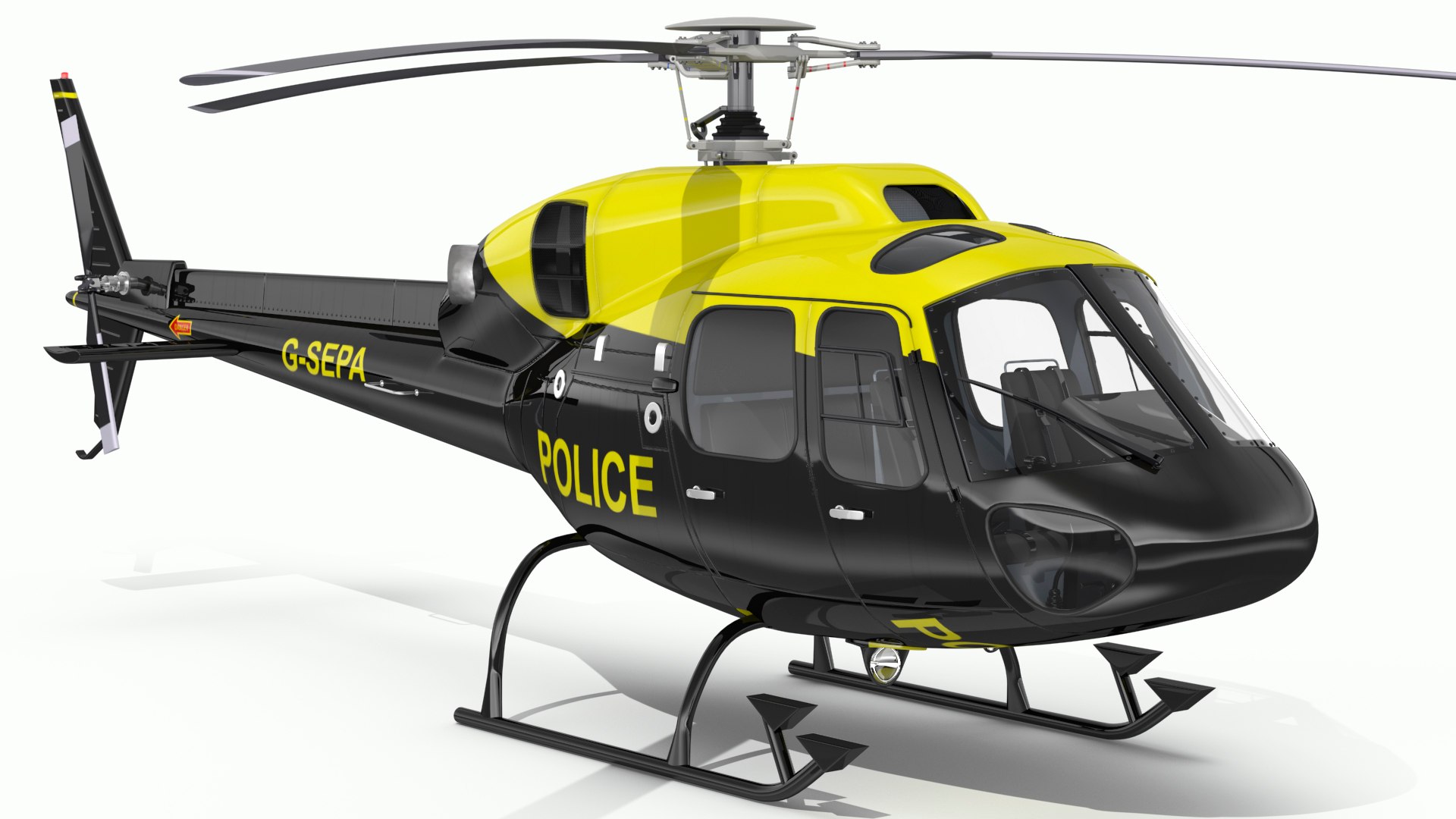 Police Helicopter Eurocopter AS 355 Rigged For Maya 3D Model ...