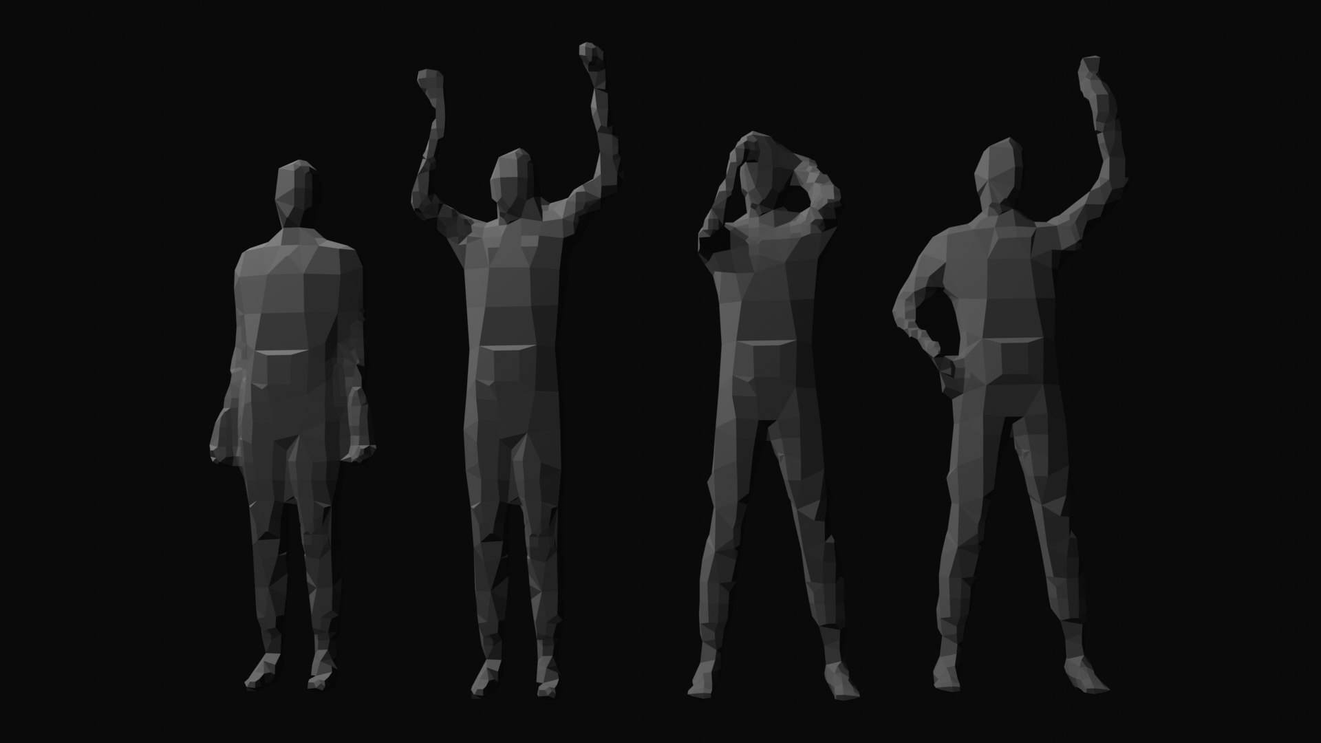 Low Poly Posed People Pack 3D Model - TurboSquid 2170850