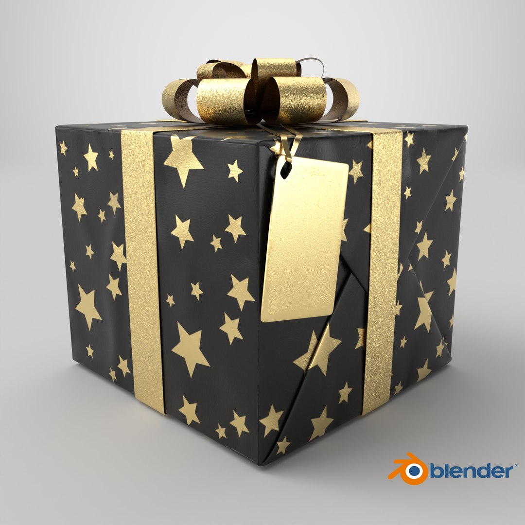 Gift Box Label Black 3D Model - TurboSquid 2516337