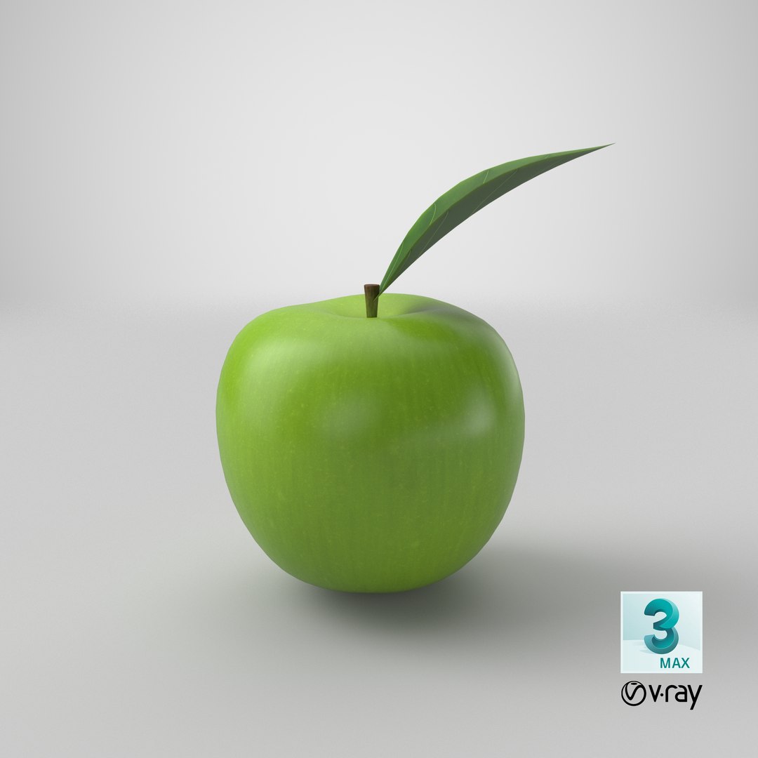 3D Cartoon Green Apple - TurboSquid 2086506