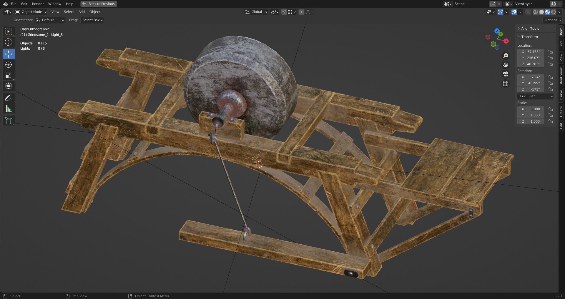 3D Old Grindstone-2 Model - TurboSquid 2301194