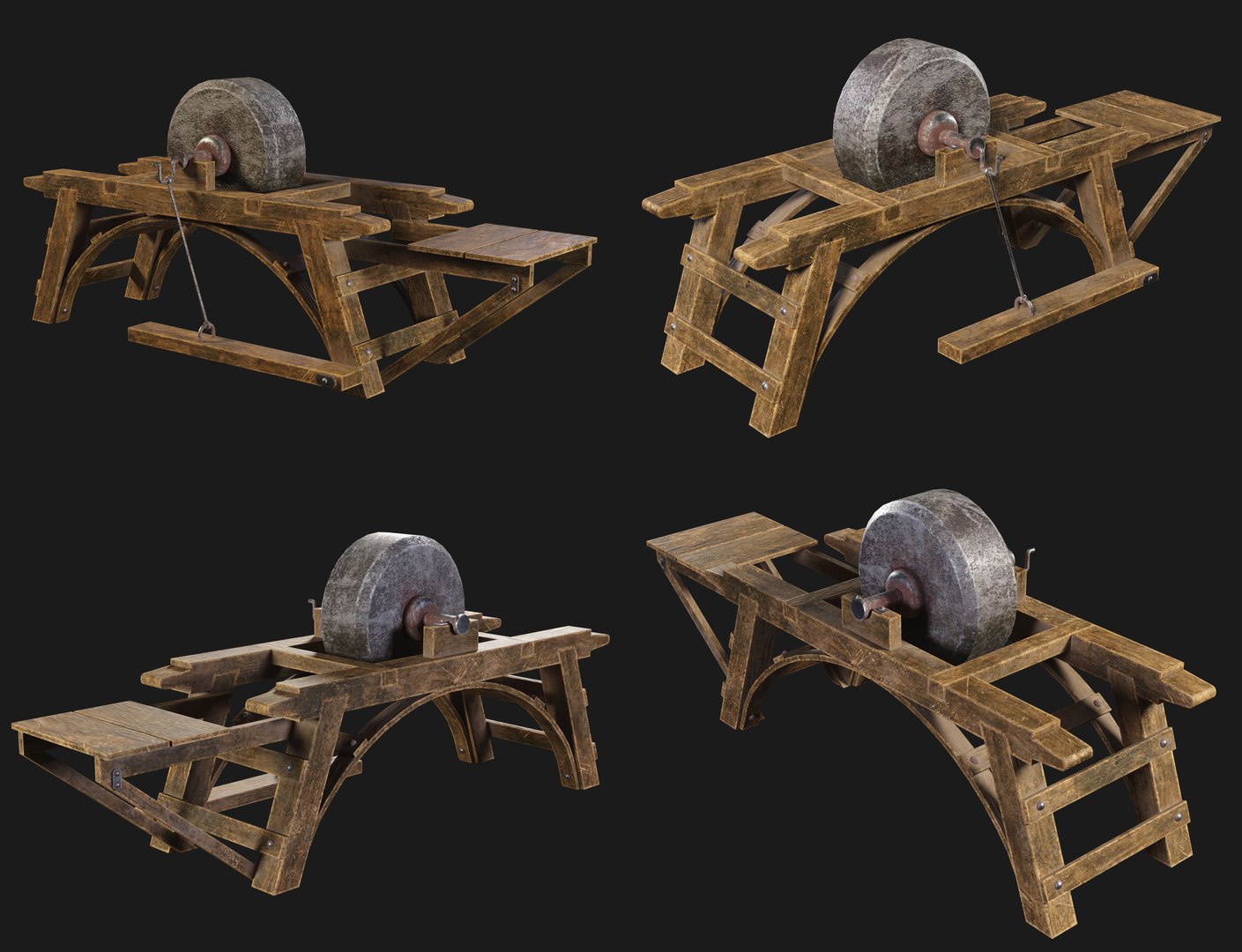 3D Old Grindstone-2 Model - TurboSquid 2301194
