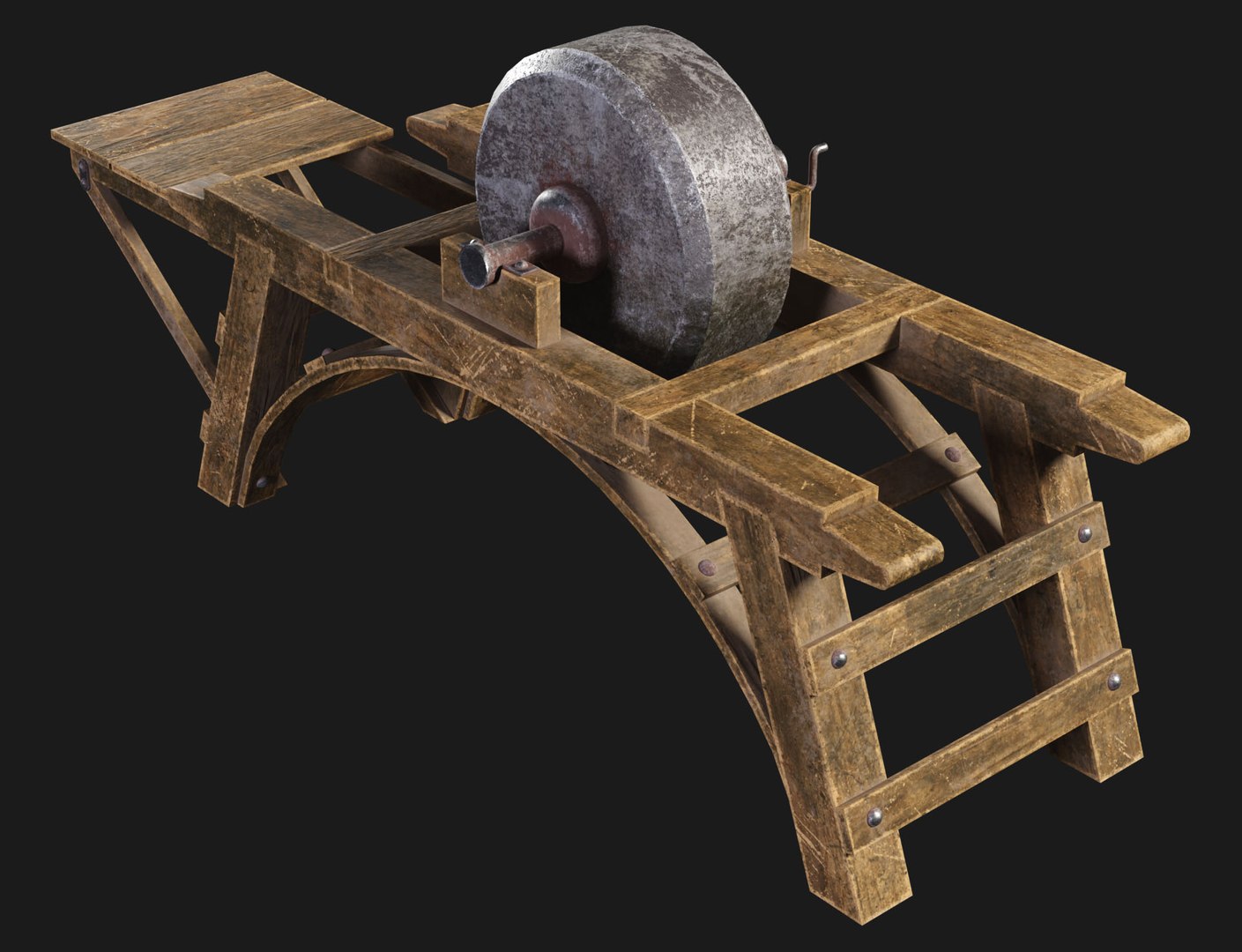 3D Old Grindstone-2 Model - TurboSquid 2301194