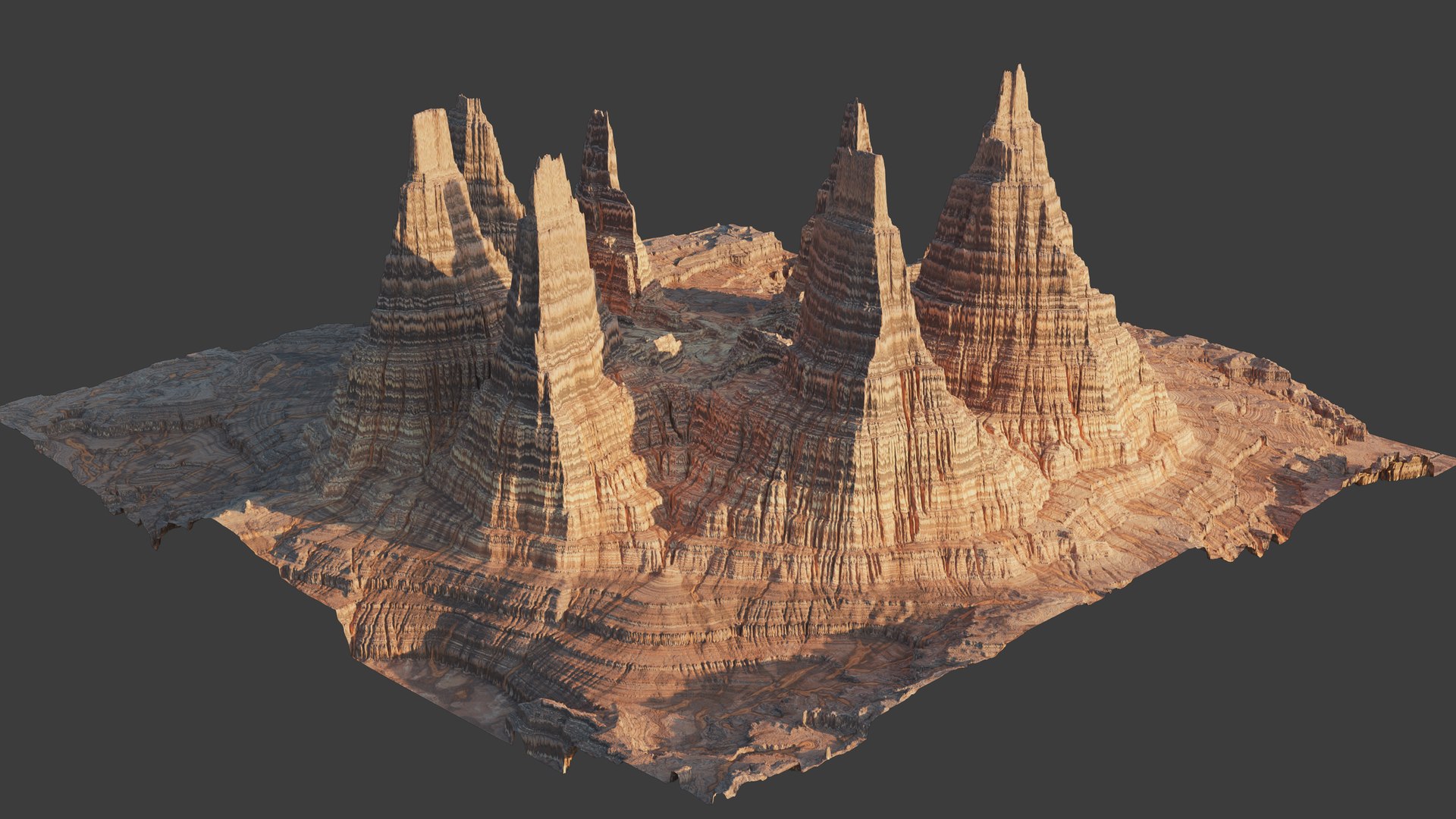 8K Detailed Cliff Landscape 3D Model - TurboSquid 1811966