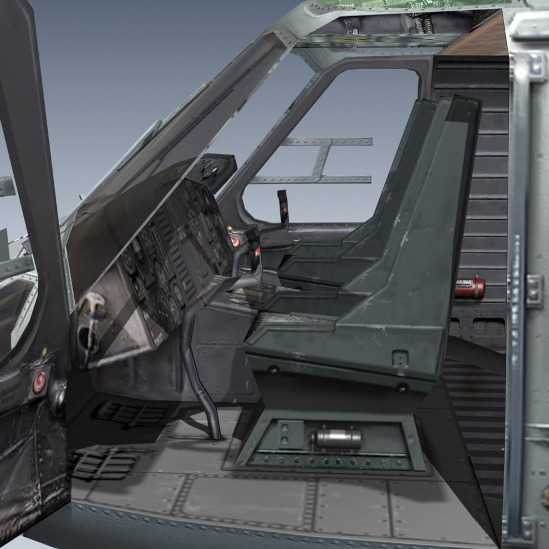 3d Model Rotor Disk Blackhawk Cockpit