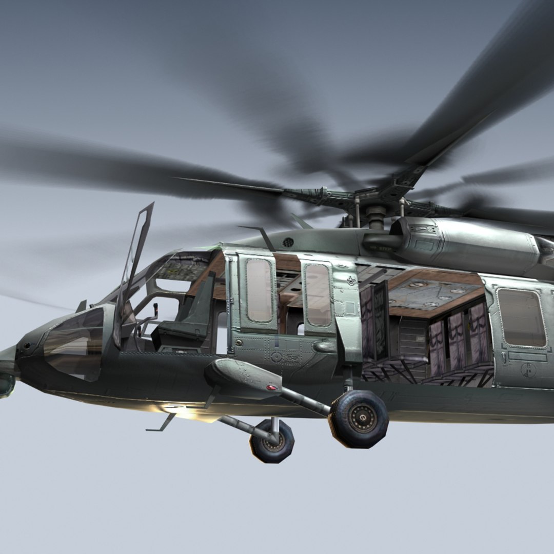3d Model Rotor Disk Blackhawk Cockpit