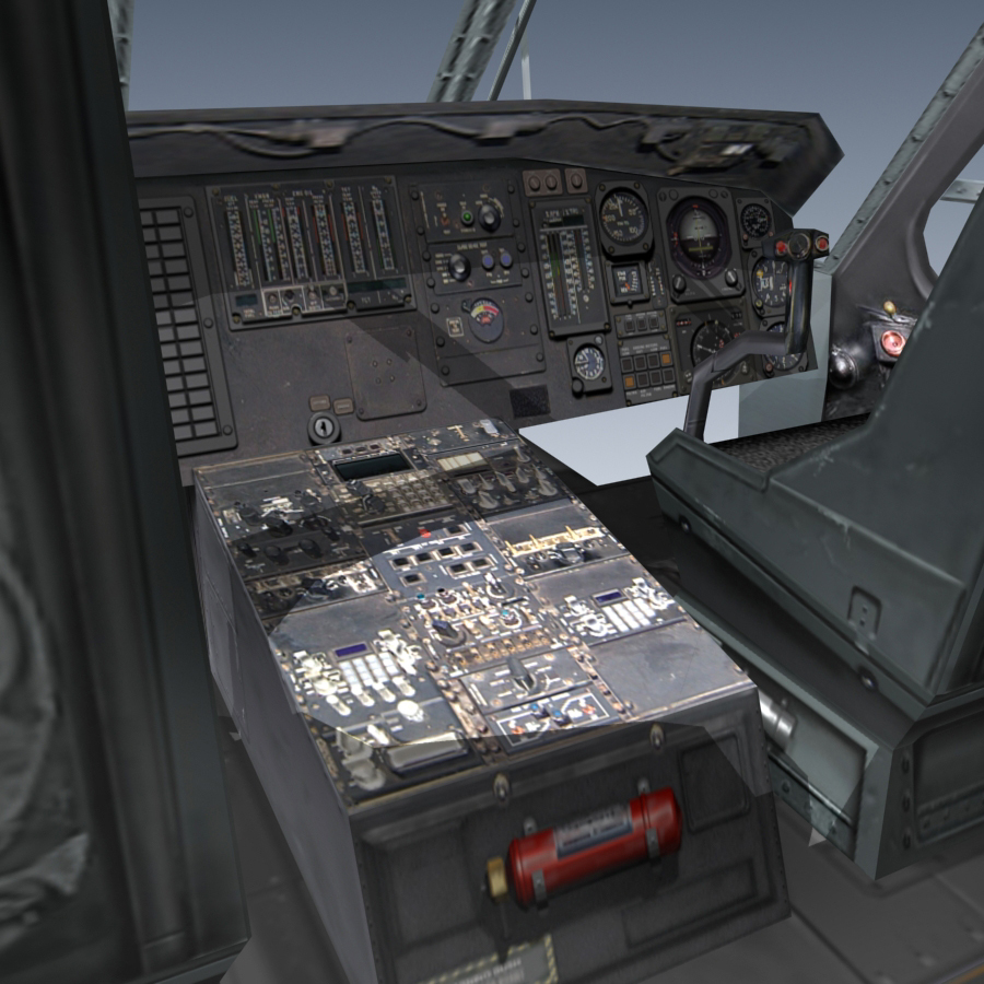 3d model rotor disk blackhawk cockpit