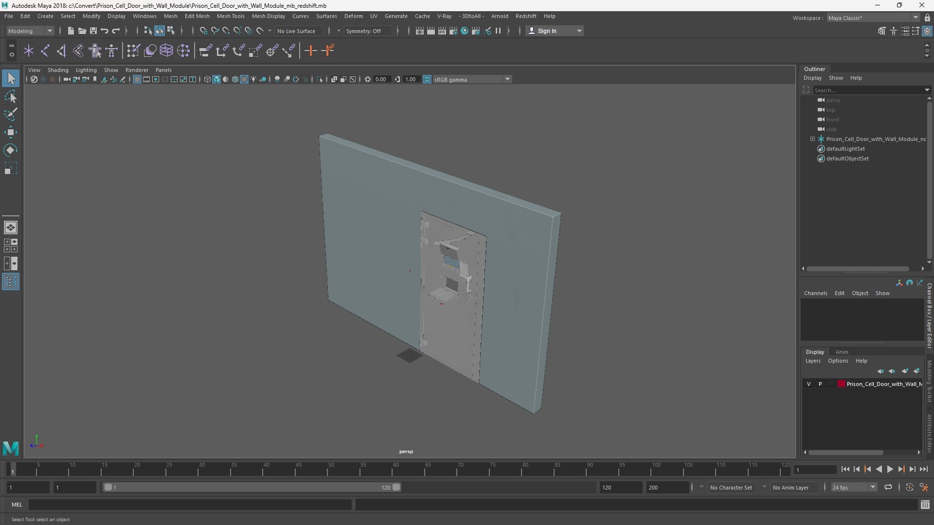 Prison Cell Door With Wall Module 3D Model - TurboSquid 2517071