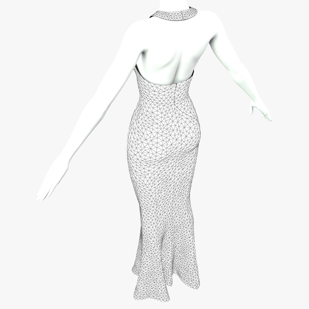 3D Lace Dress Model - TurboSquid 1432051