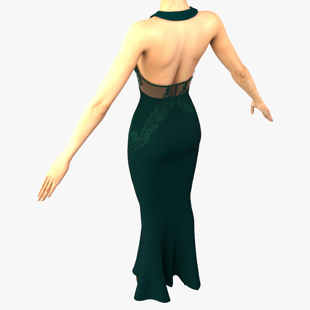 3D Lace Dress Model - TurboSquid 1432051