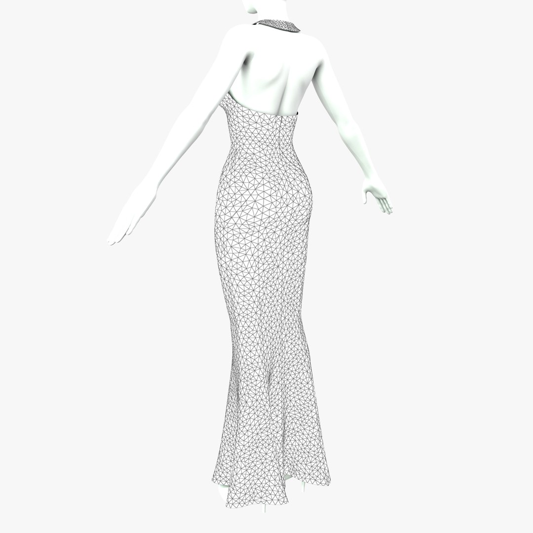 3D Lace Dress Model - TurboSquid 1432051