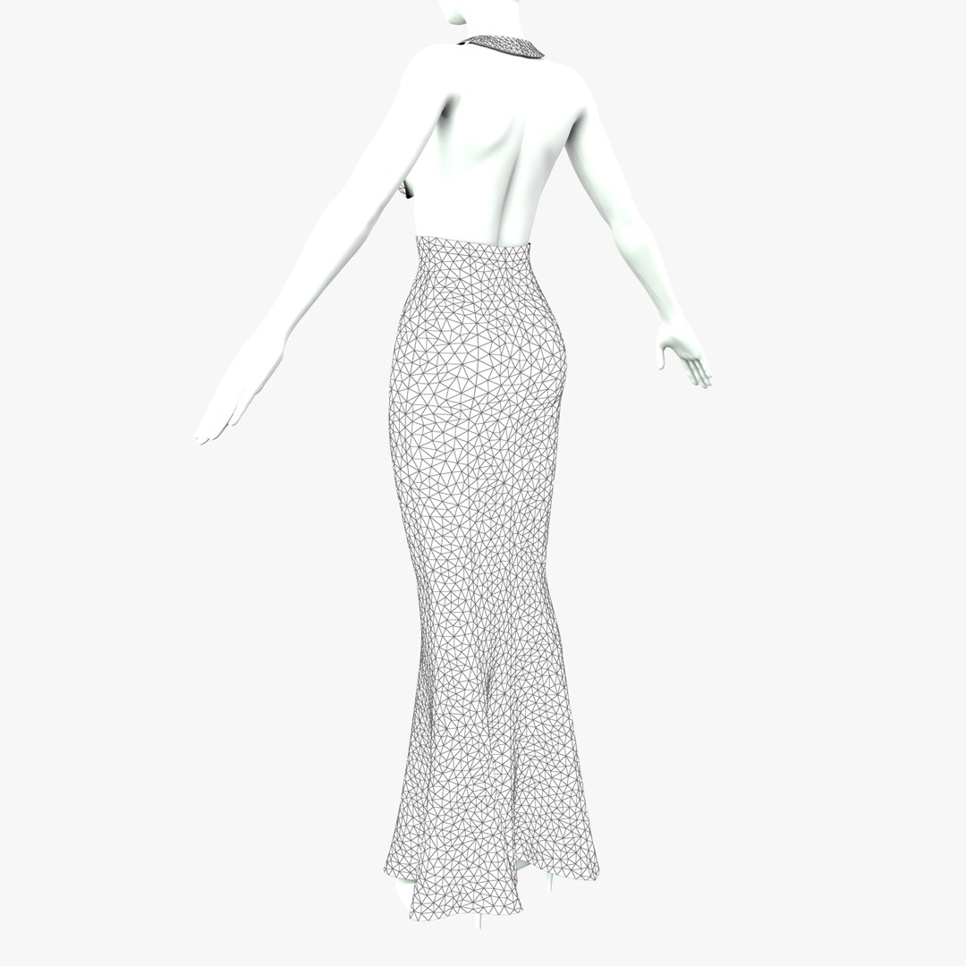 3D Lace Dress Model - TurboSquid 1432051