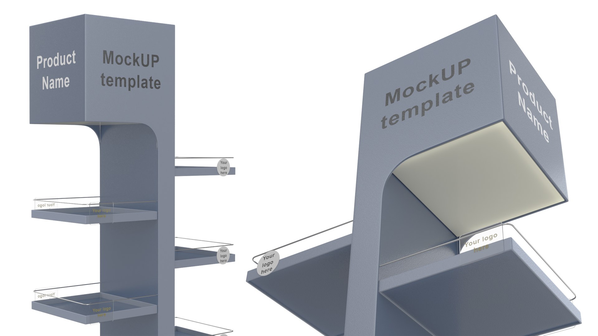 3D Multi Shelf Navy Display Rack Mockup - TurboSquid 2098266