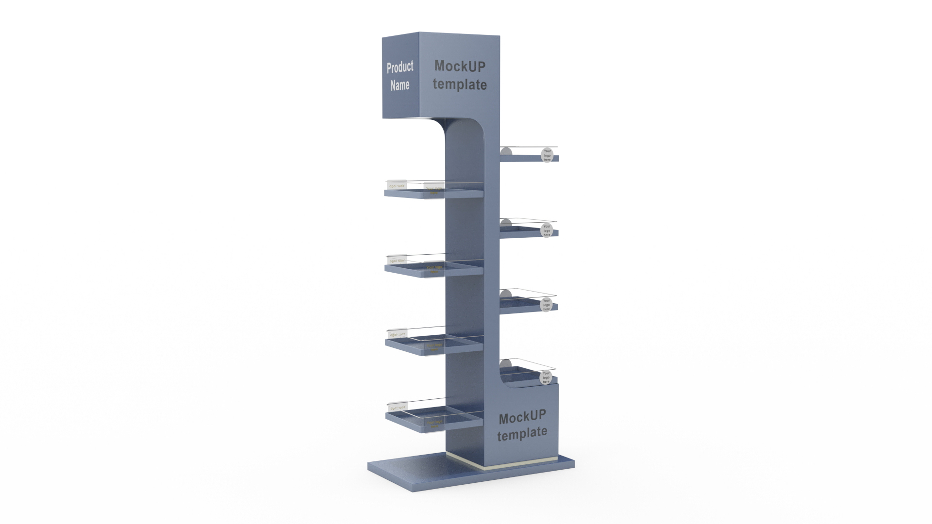 3D Multi Shelf Navy Display Rack Mockup - TurboSquid 2098266