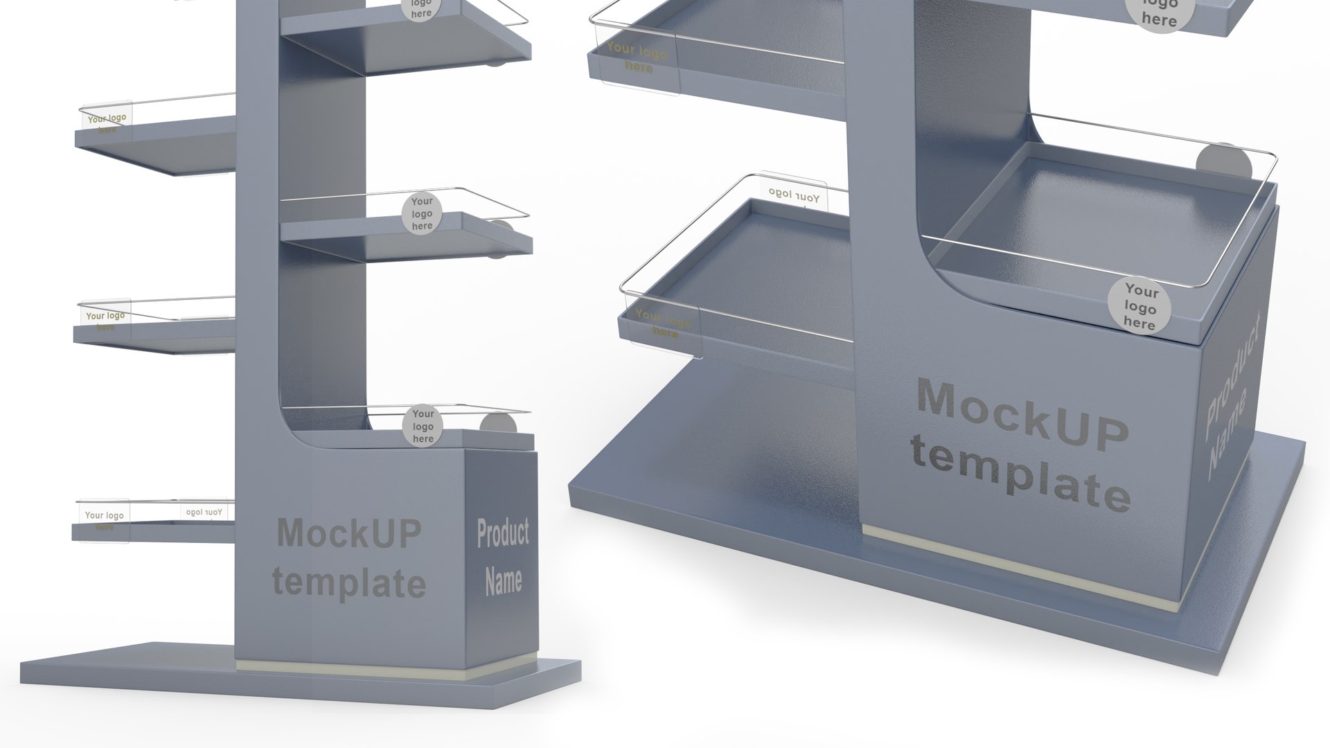 3D Multi Shelf Navy Display Rack Mockup - TurboSquid 2098266