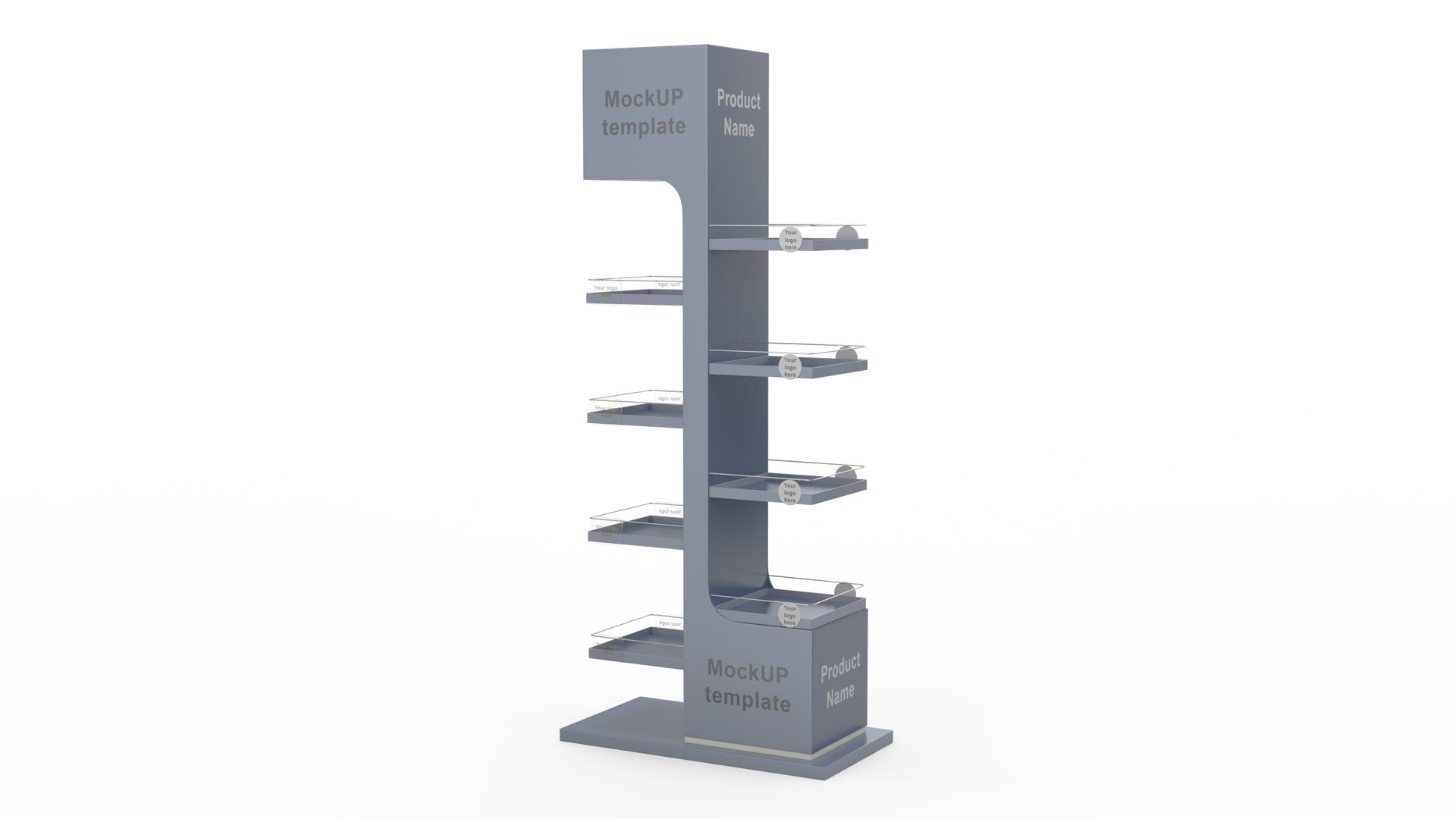3D Multi Shelf Navy Display Rack Mockup - TurboSquid 2098266