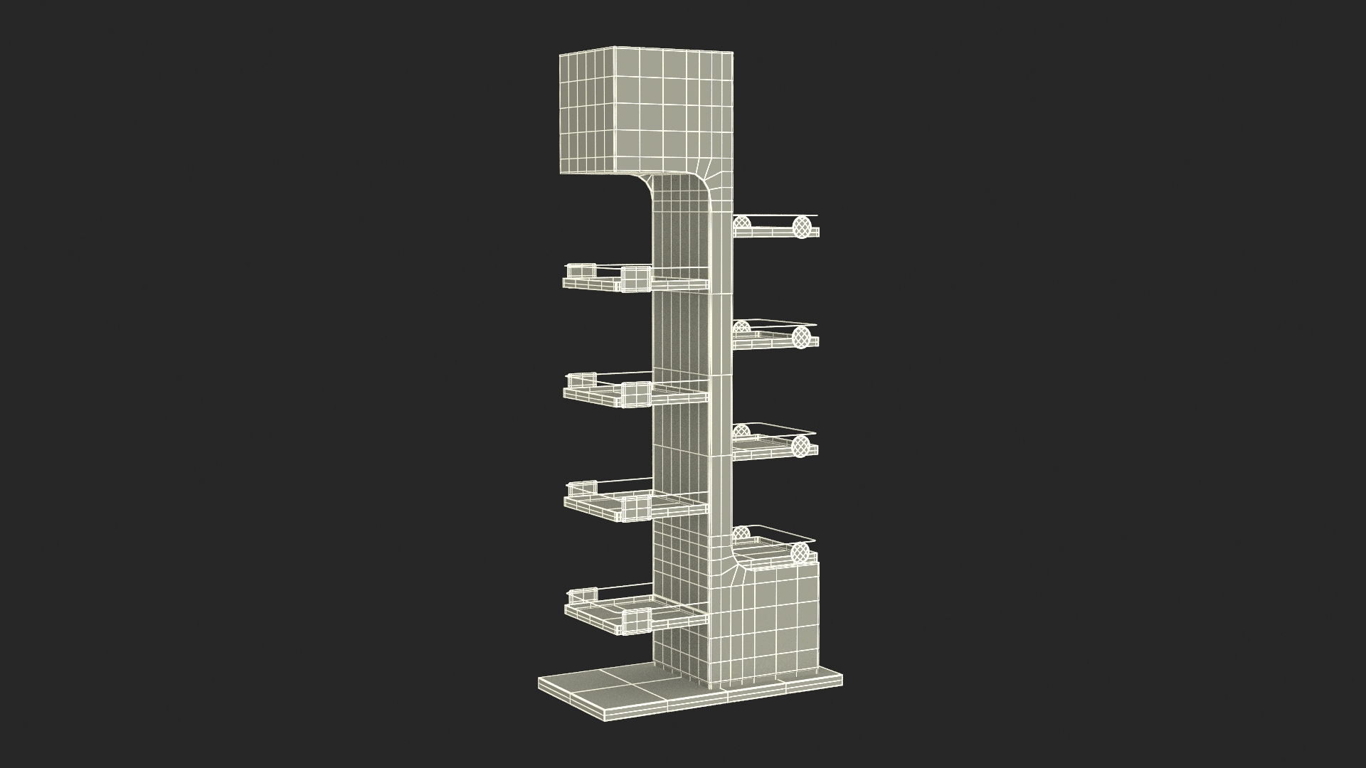 3D Multi Shelf Navy Display Rack Mockup - TurboSquid 2098266