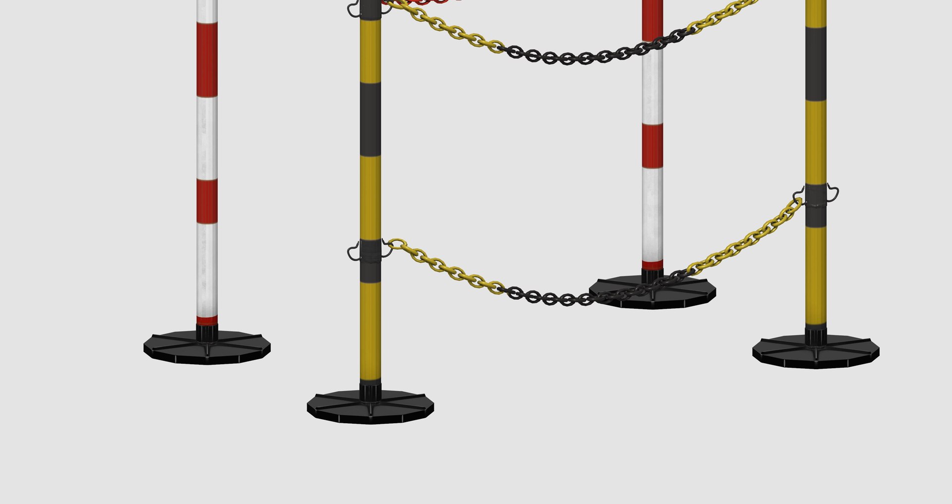 Colorful Metal Barriers 3D Model - TurboSquid 2085473