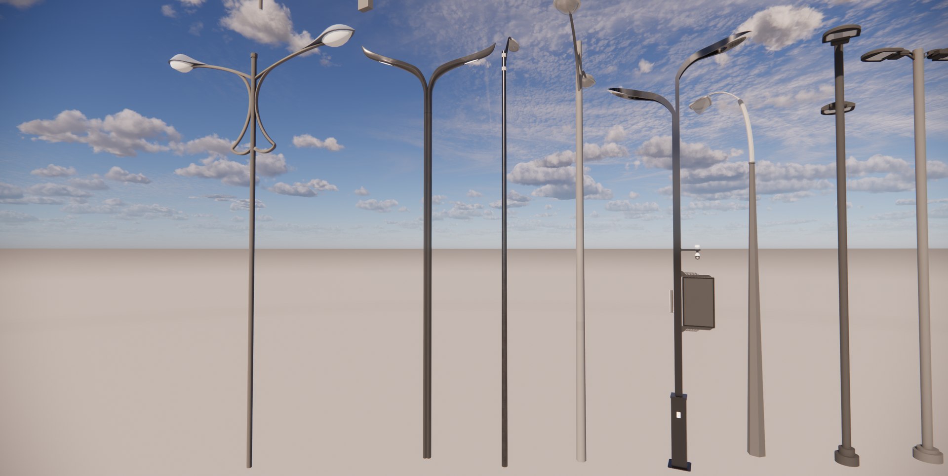3D Street Lamps Collection-A8 Model - TurboSquid 2041355