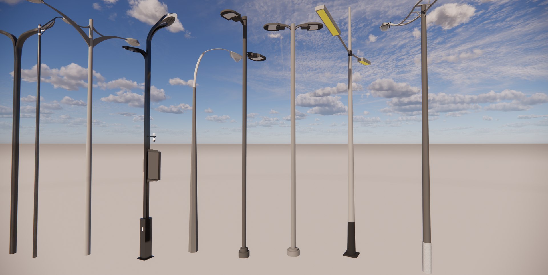3D Street Lamps Collection-A8 Model - TurboSquid 2041355