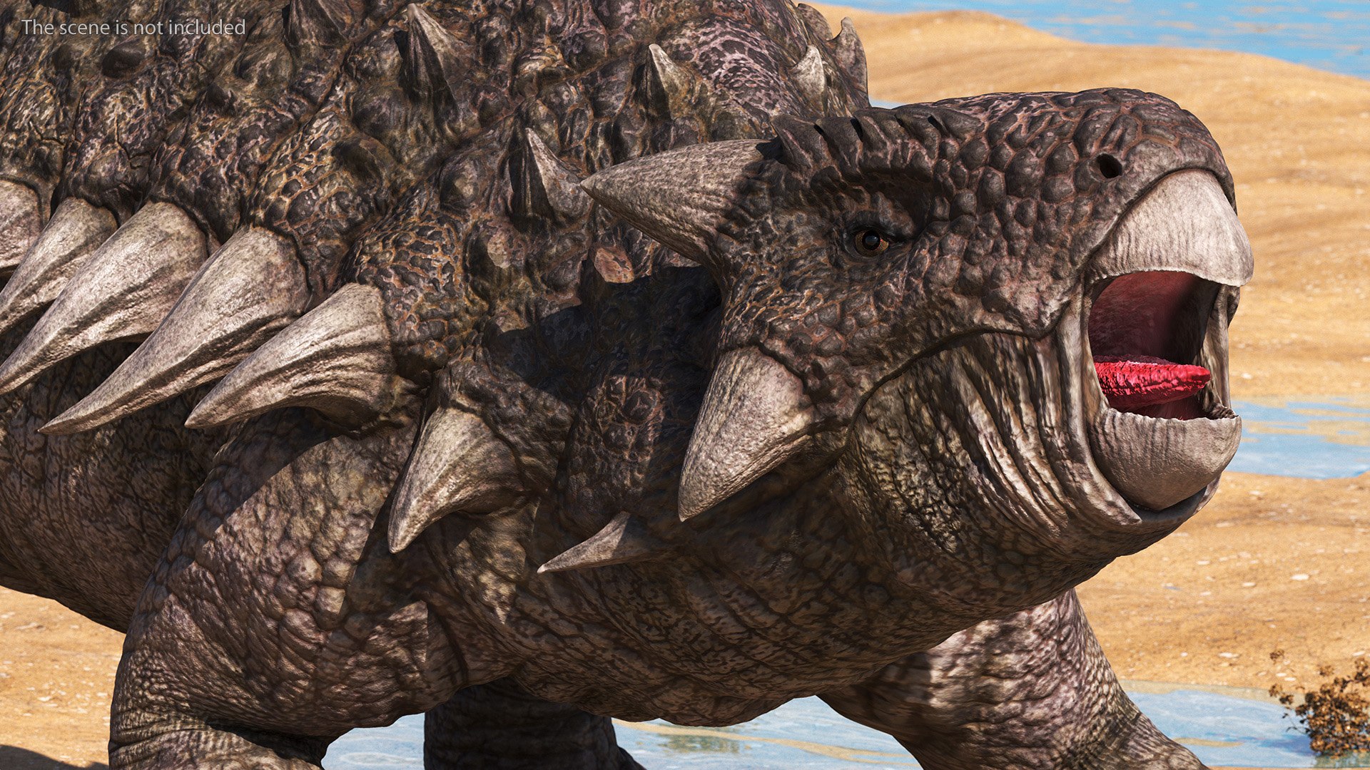 3D Ankylosaurus Deserted In Attack Pose - TurboSquid 2170496