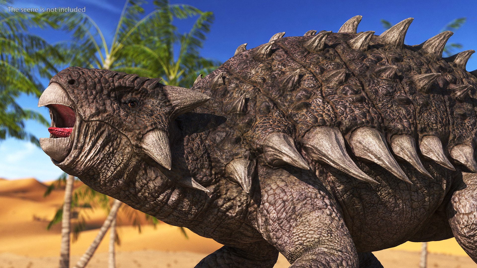 3D Ankylosaurus Deserted In Attack Pose - TurboSquid 2170496