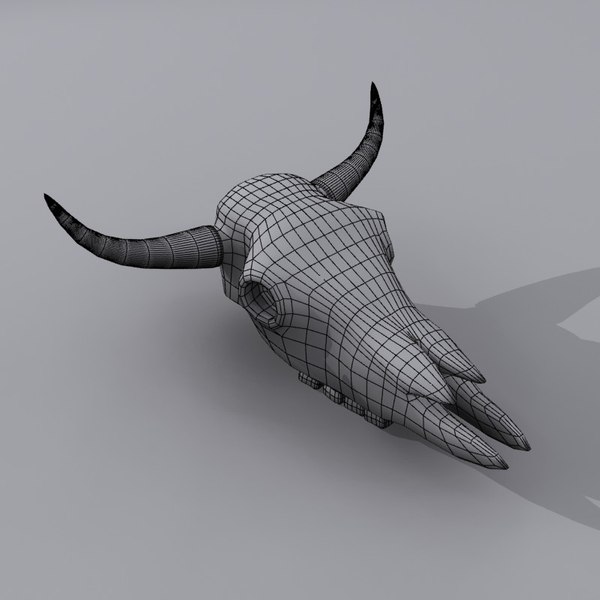 cow skull 3d obj
