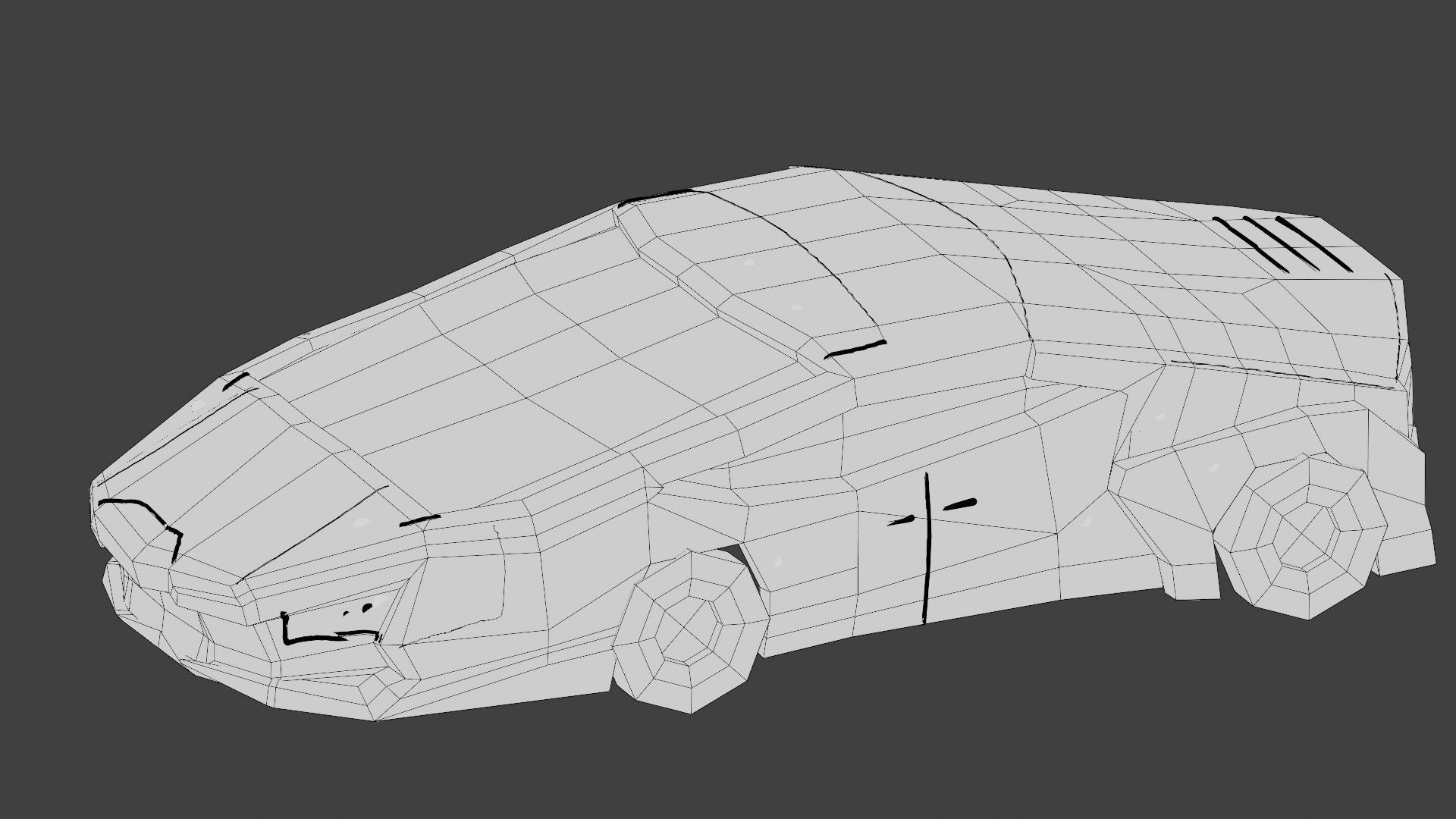 Low Poly Cartoon Car Drawing Shader Model - TurboSquid 2107450