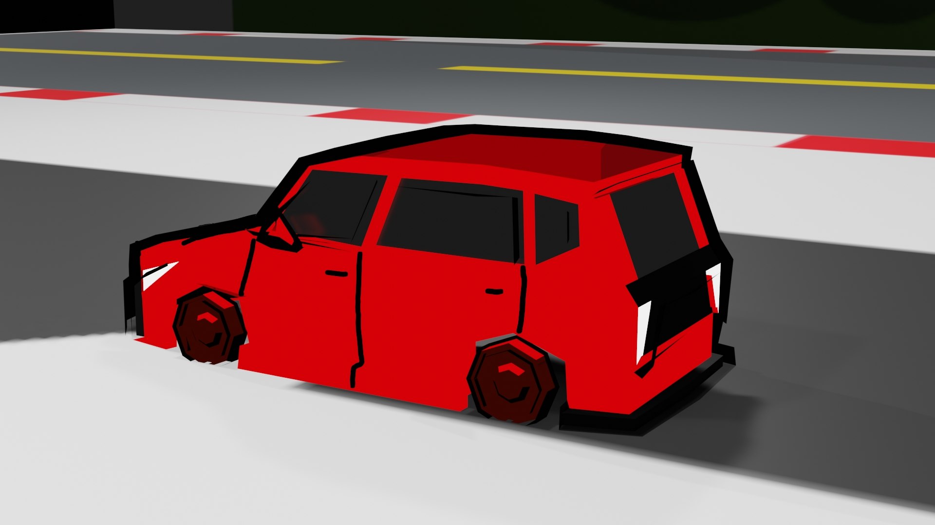 Low Poly Cartoon Car Drawing Shader Model - TurboSquid 2107450