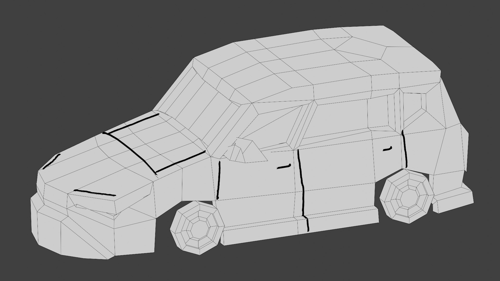 Low Poly Cartoon Car Drawing Shader Model - TurboSquid 2107450