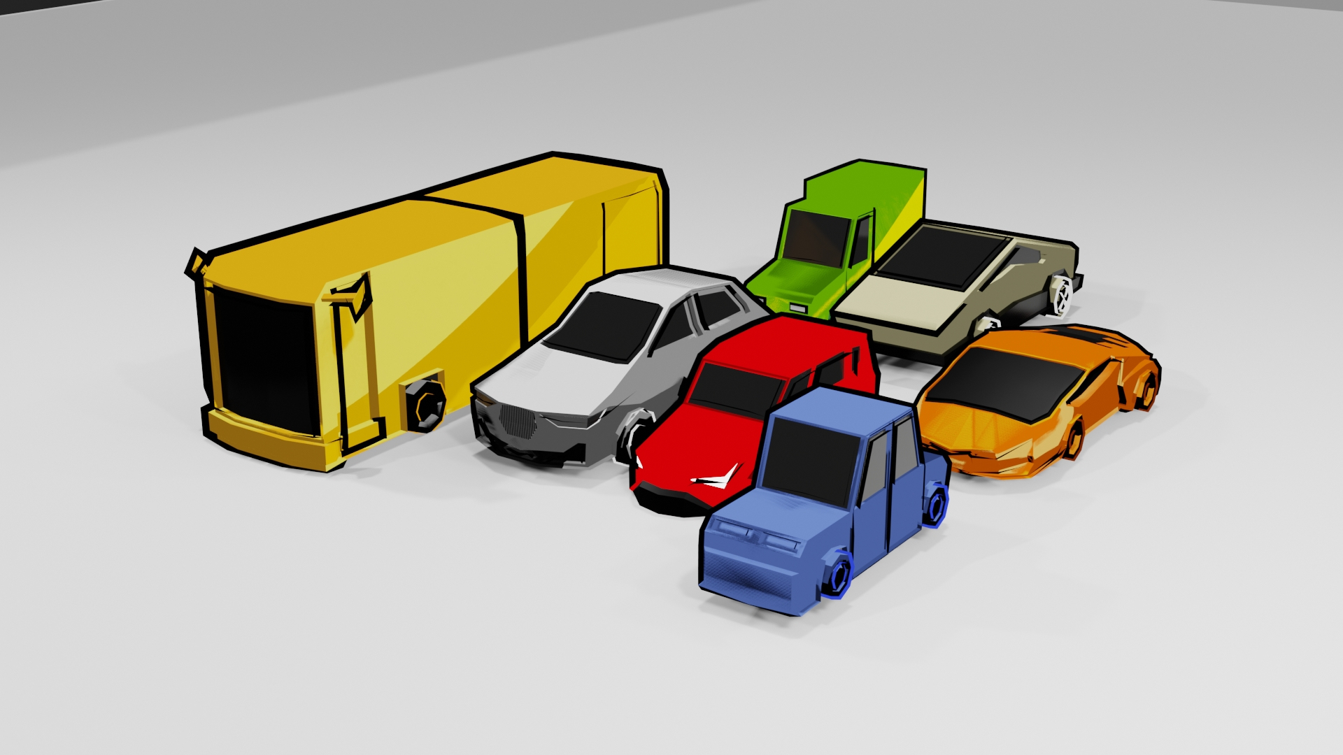 Low Poly Cartoon car drawing shader model - TurboSquid 2107450