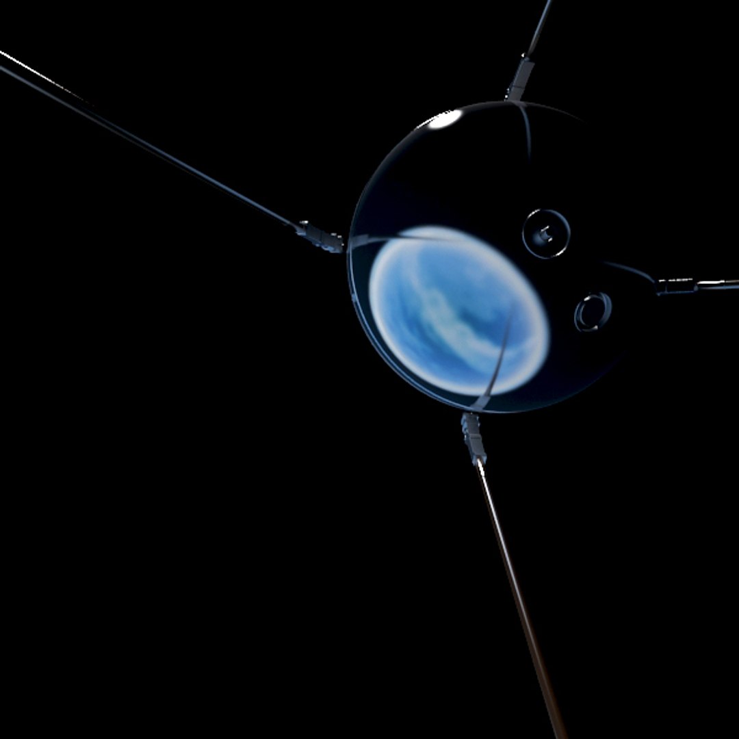 3d model russian sputnik