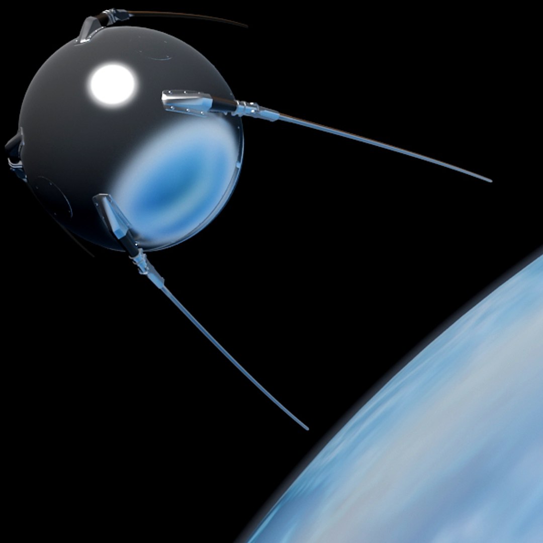 3d model russian sputnik