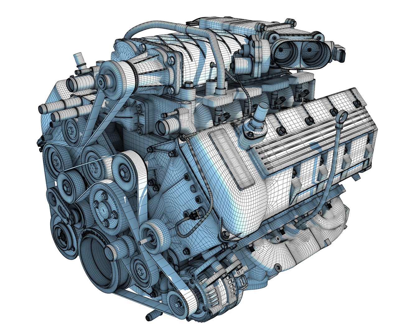 Engine v8 3D model - TurboSquid 1324794