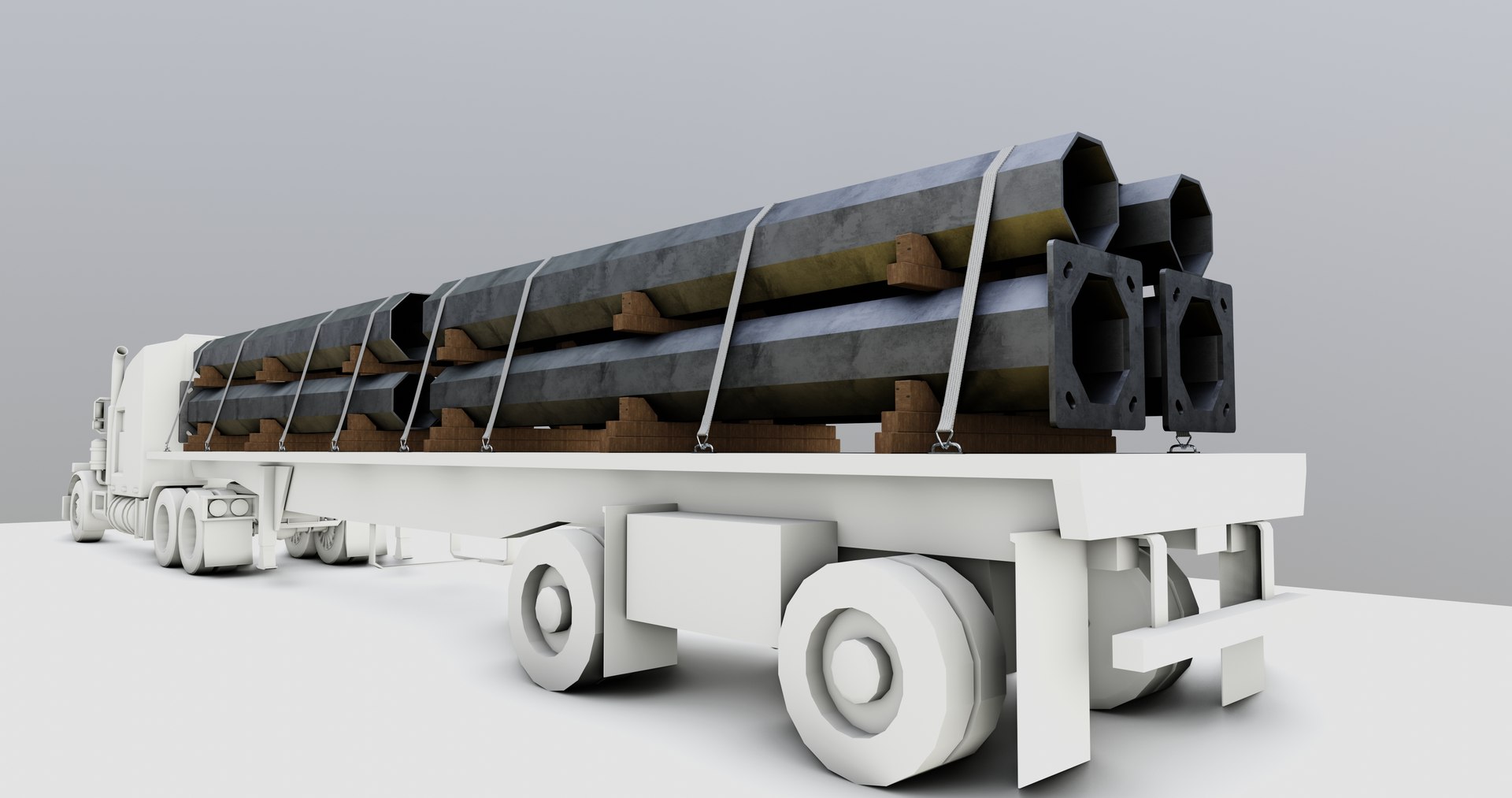 3D Model CARGO MODELS FOR TRUCK TRAILER-Polygon Pole Type-2-1 ...