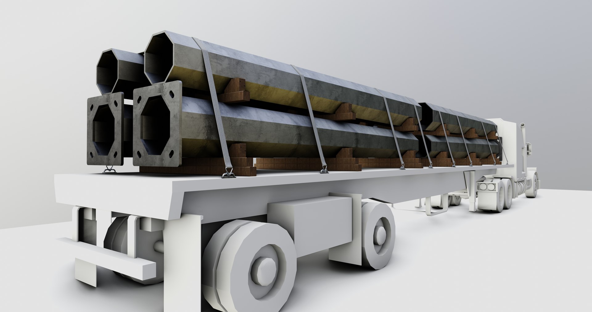 3D Model CARGO MODELS FOR TRUCK TRAILER-Polygon Pole Type-2-1 ...
