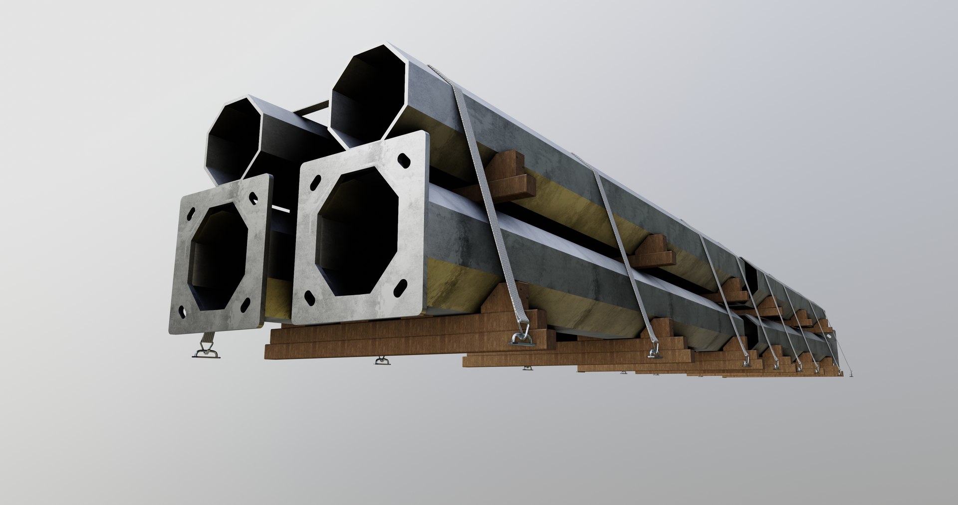 3D Model CARGO MODELS FOR TRUCK TRAILER-Polygon Pole Type-2-1 ...