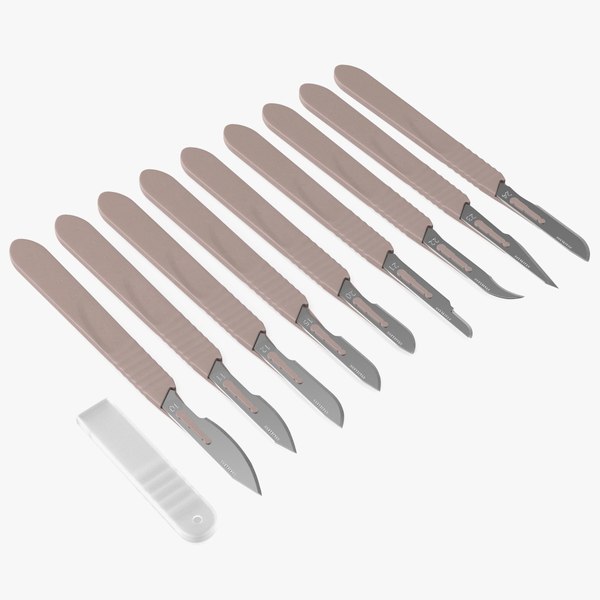 modèle 3D de Scalpels stériles avec poignées en plastique - TurboSquid ...