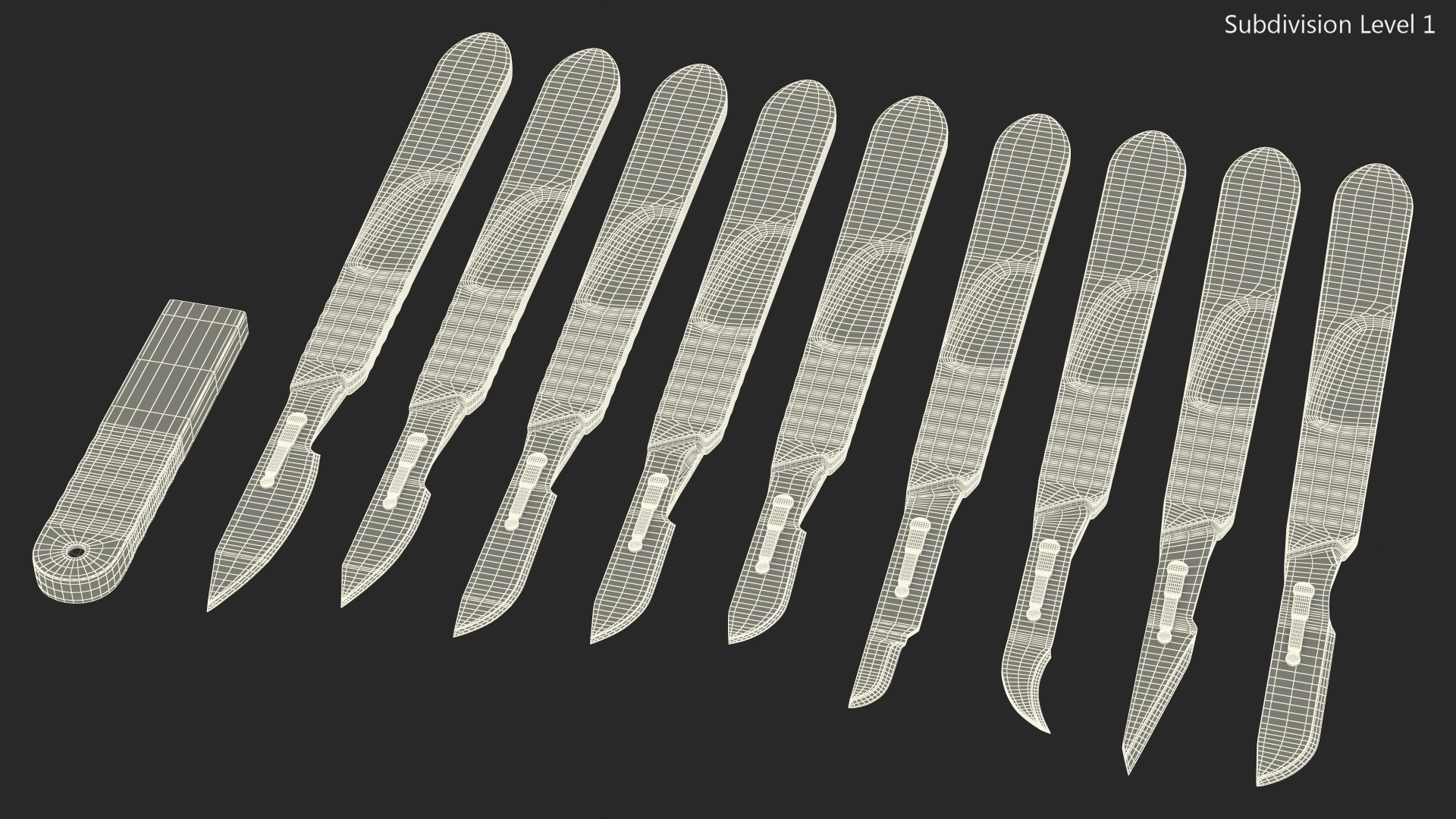 Sterile Scalpels with Plastic Handles Set 3D model - TurboSquid 1981805